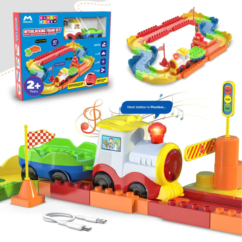 Mirana Block Rider Train Set Toy- 47 pcs – Etrending